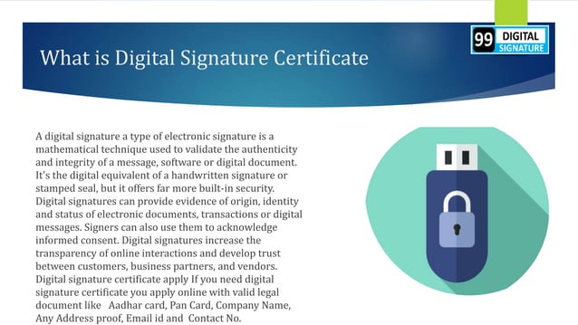 digital signature provider in lucknow | PPT