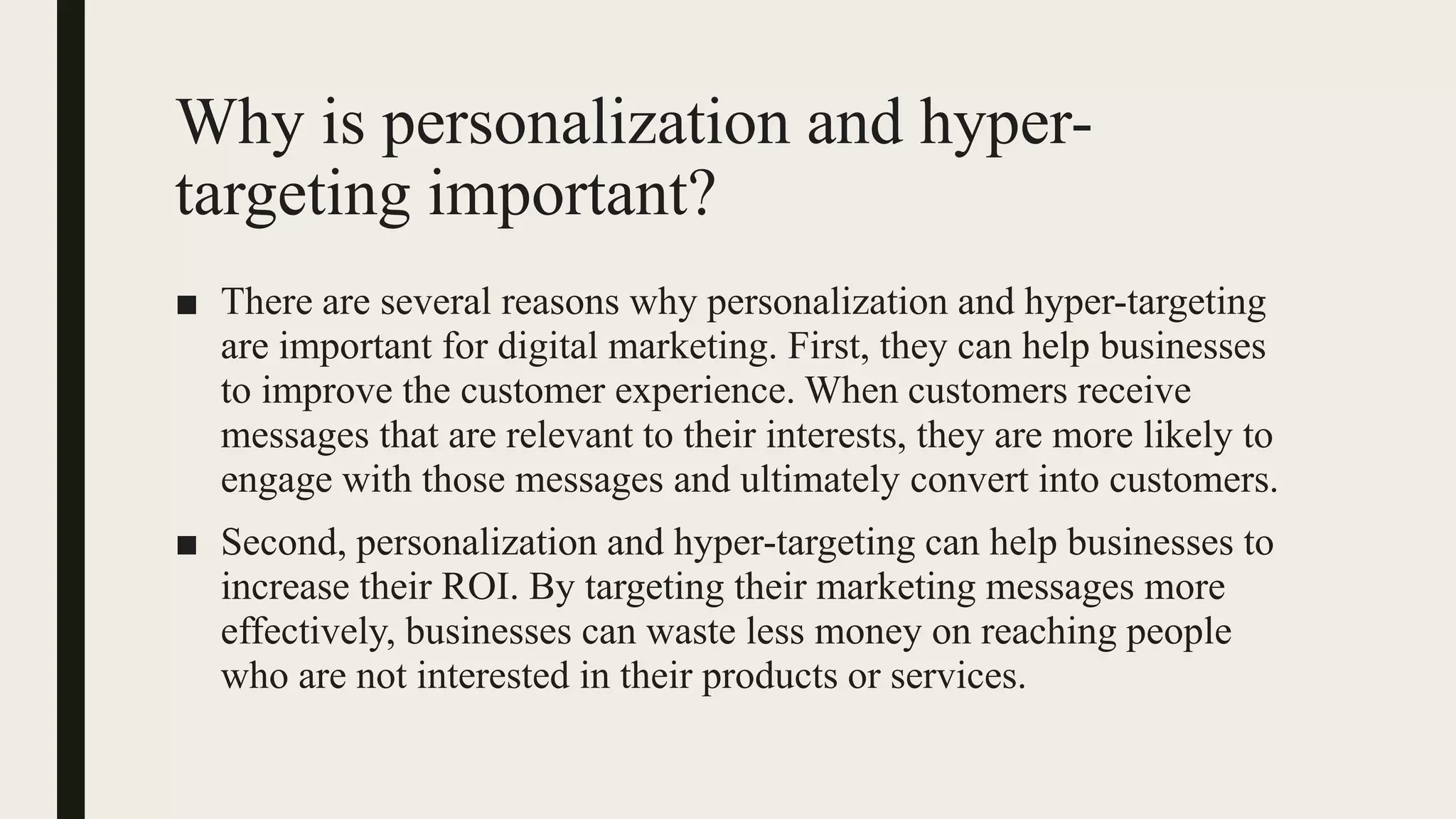 Personalization and Hyper Targeting in Digital Marketing | PPTX