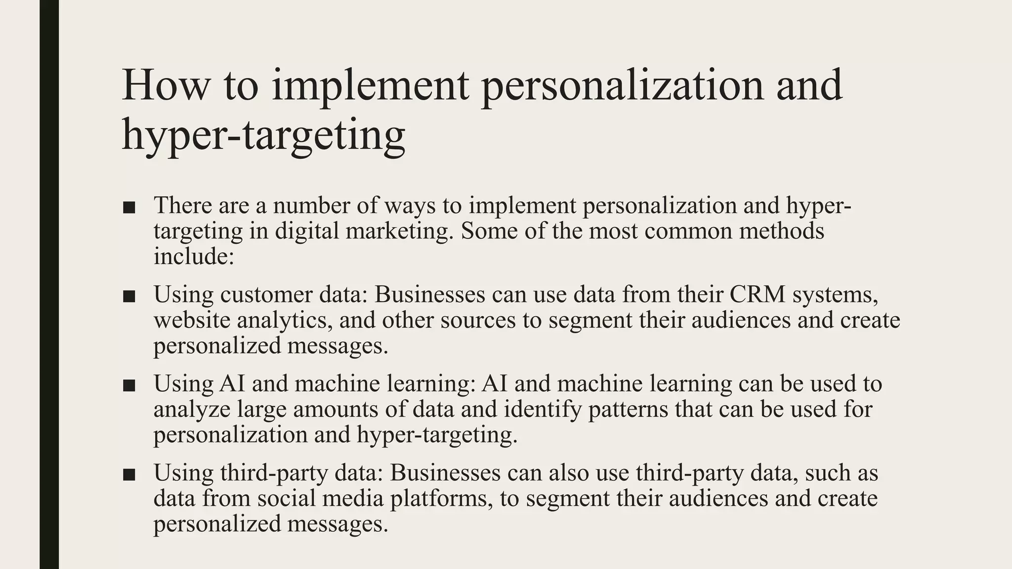 Personalization and Hyper Targeting in Digital Marketing | PPTX