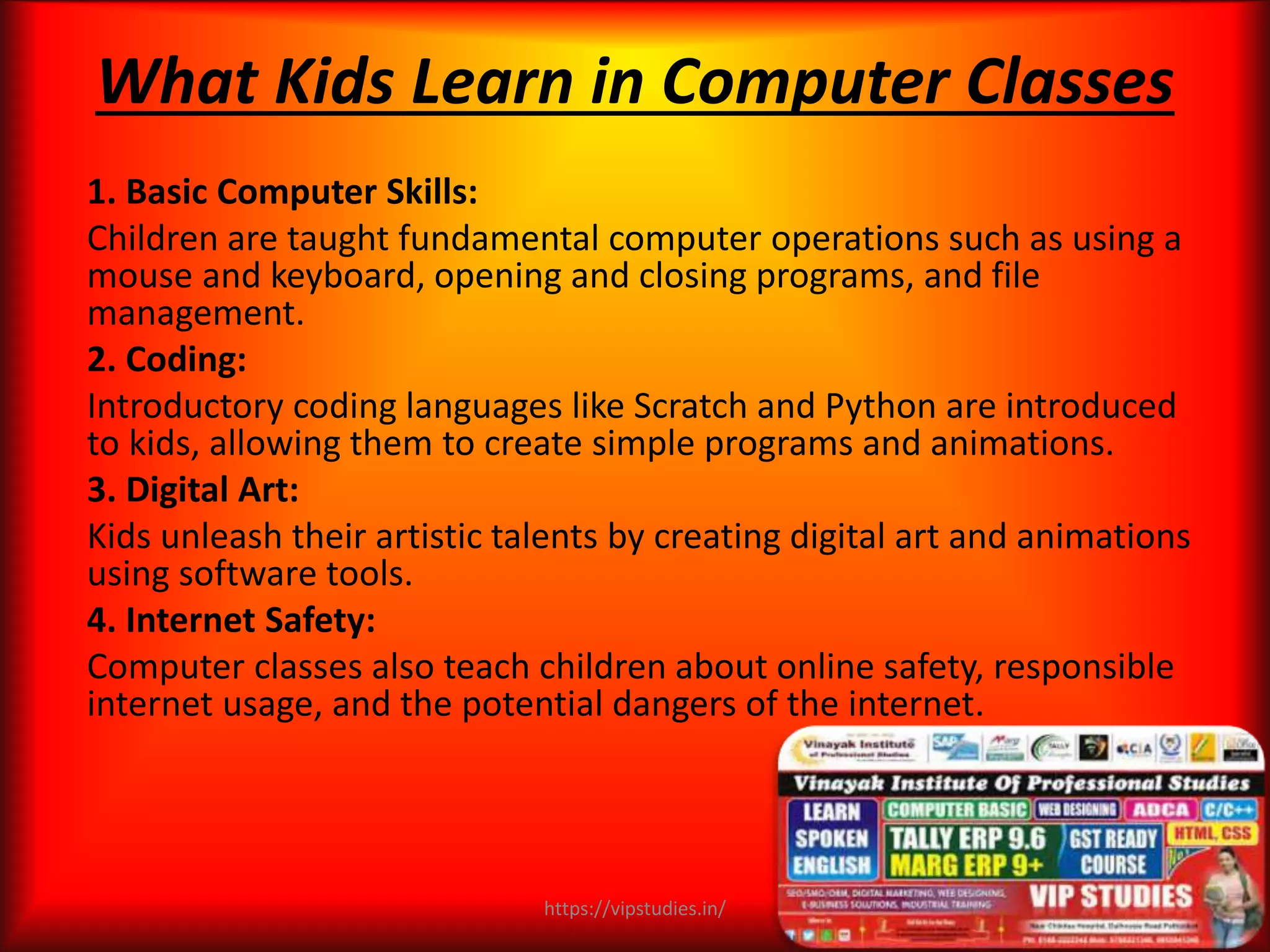 computer classes for kids | PPTX