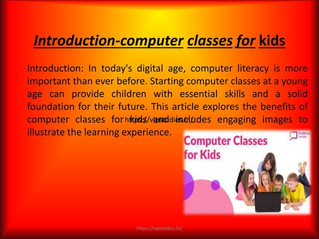 computer classes for kids | PPTX | Secondary Education | Education