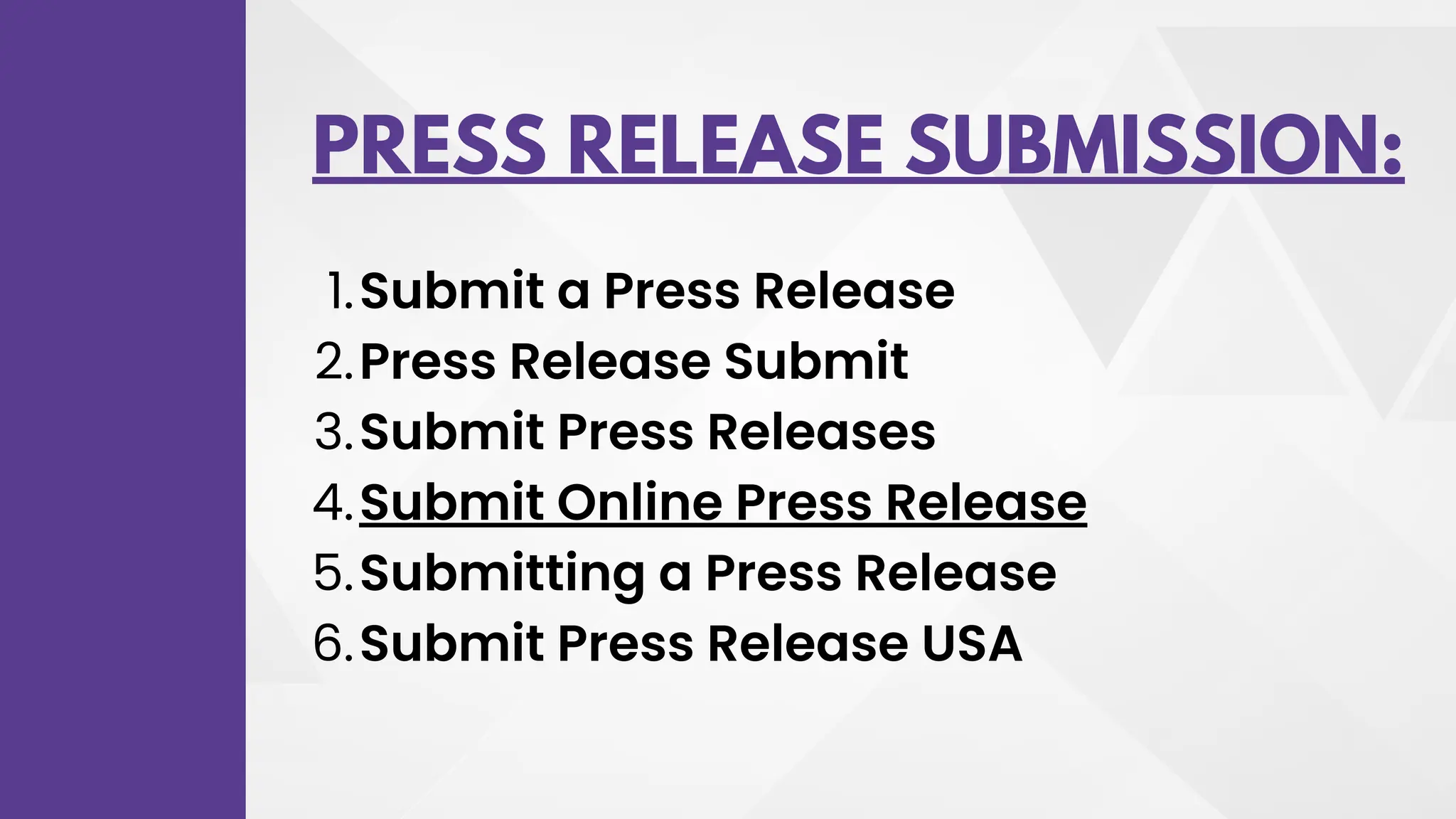 press release submission | PPT