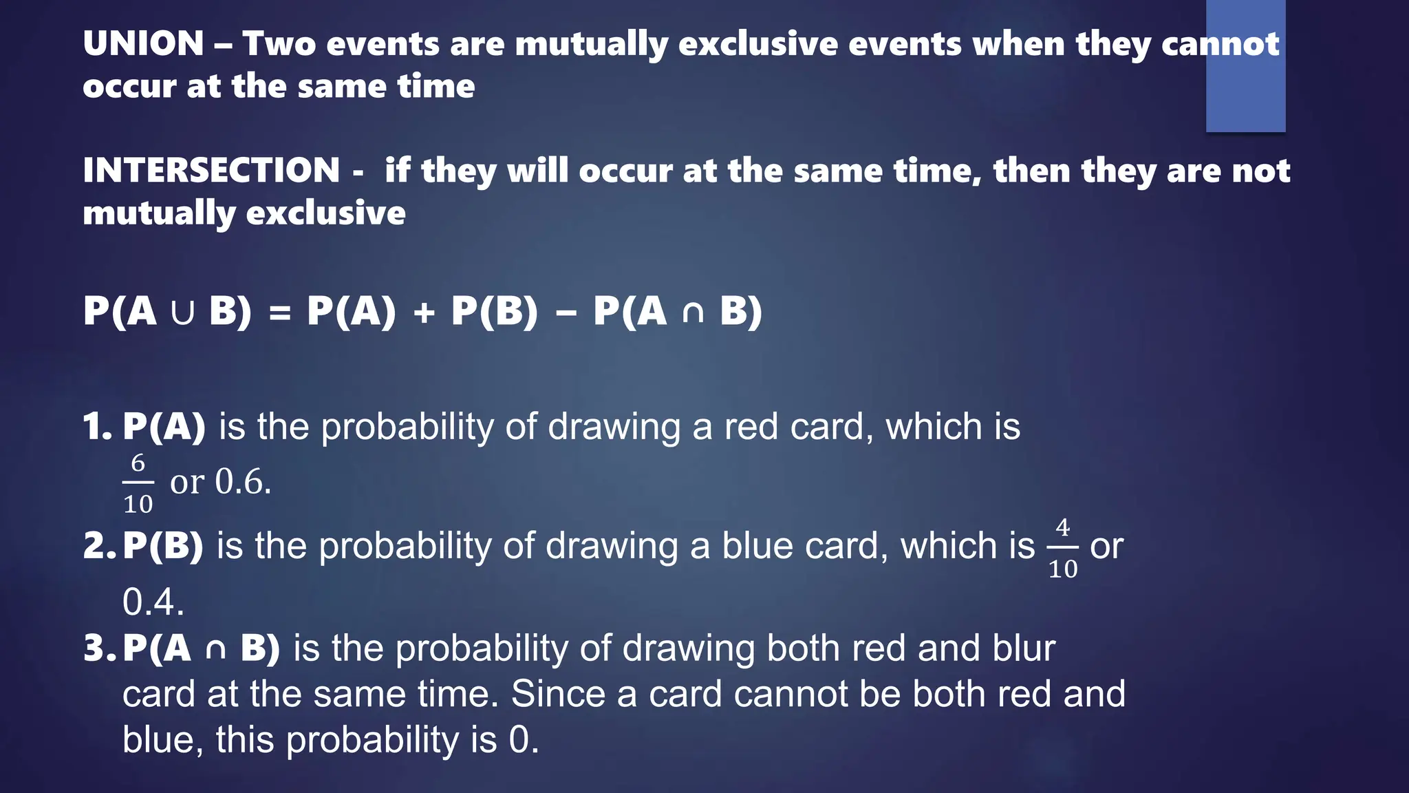 Find the probability of the aub and convert into percentage | PPTX