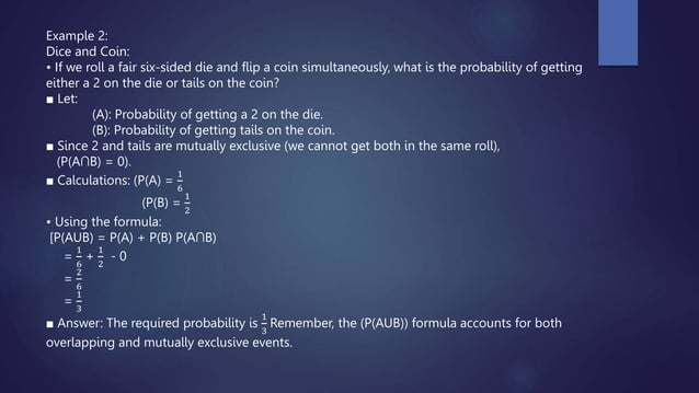 Find the probability of the aub and convert into percentage | PPTX ...