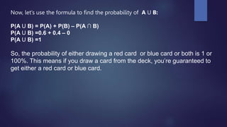 Find the probability of the aub and convert into percentage | PPTX ...