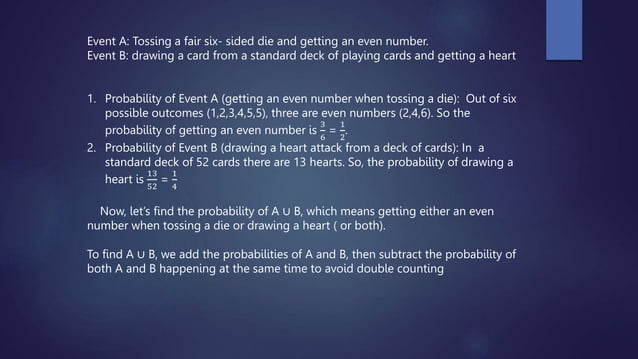 Find the probability of the aub and convert into percentage | PPTX ...