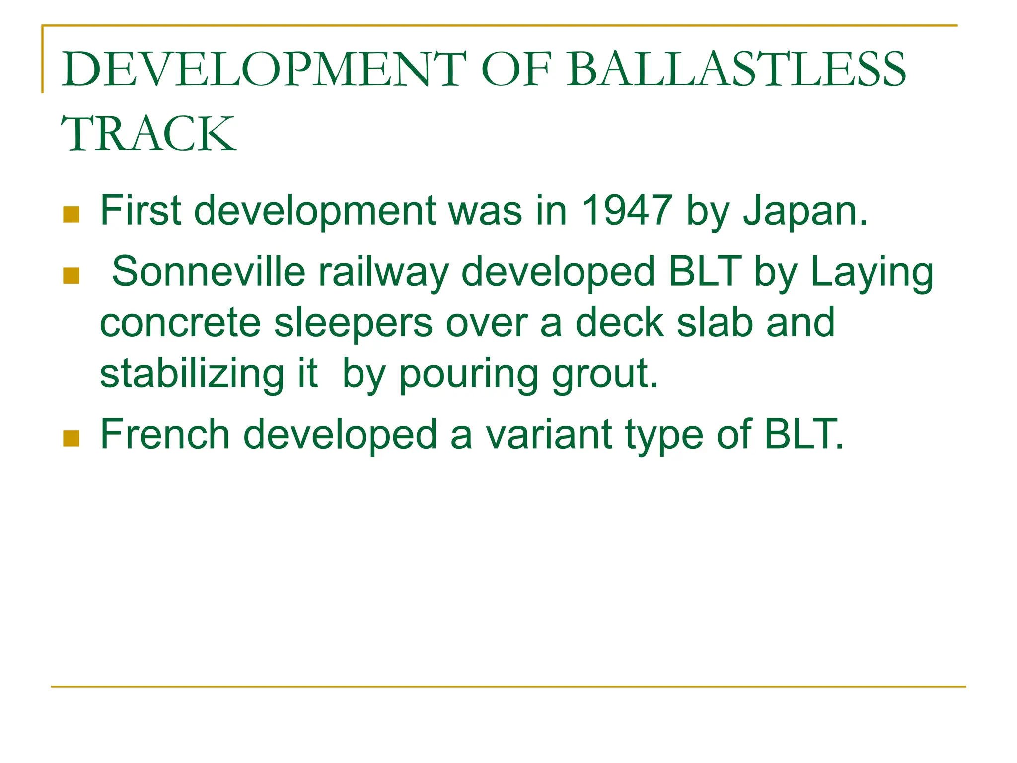 Balastless railway track required for metro.ppt