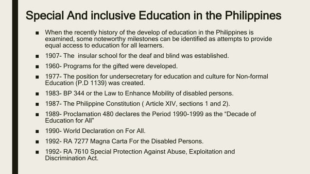 Historical philosophical, theoretical, and legal foundations of special ...