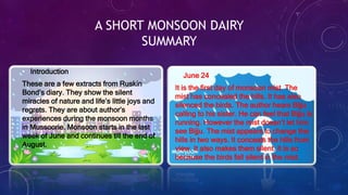 A Short Monsoon Diary | PPTX