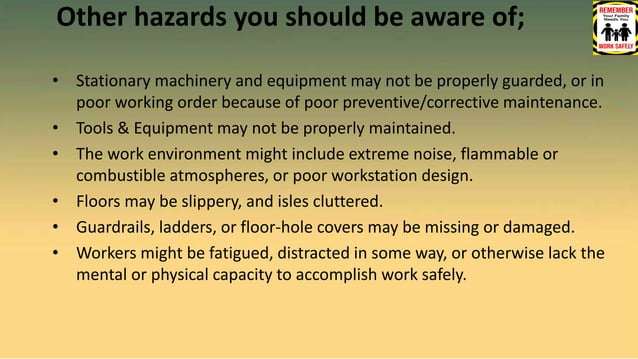 Hazard awareness and preventionList of hazards.pptx