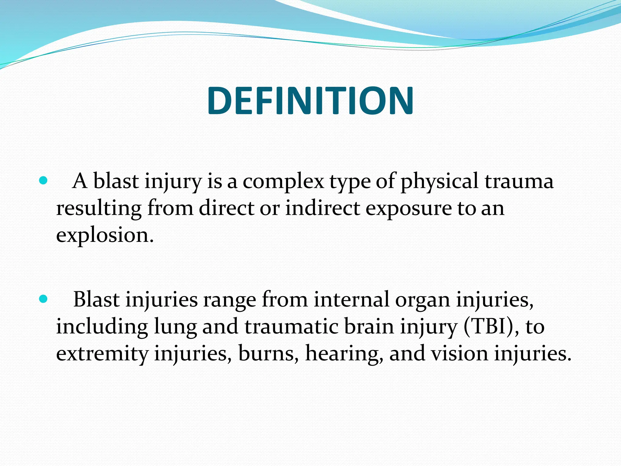 BLAST INJURIES, An approach towards a patient that has suffered a blast ...