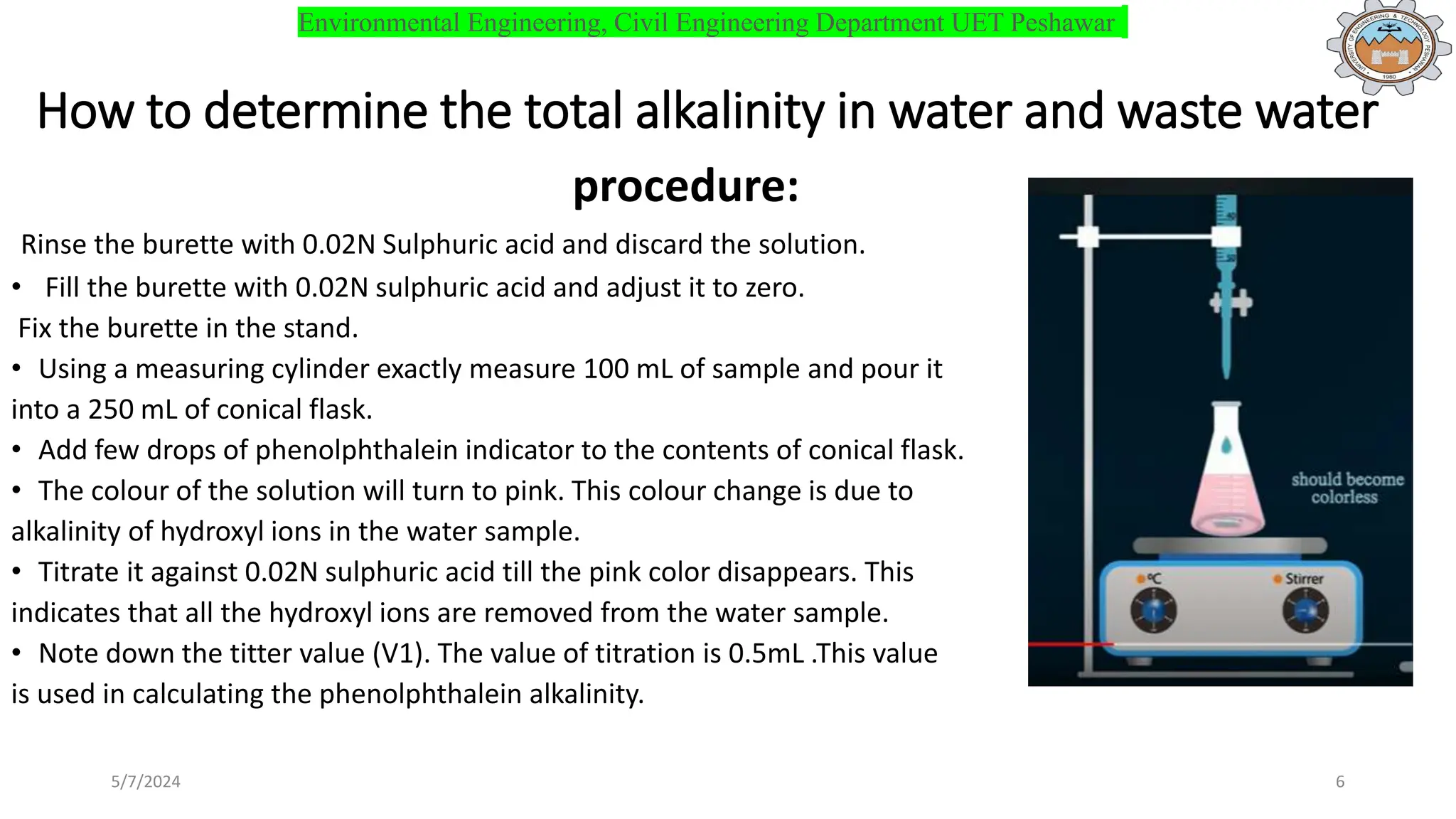total alkalinity in water and waste water | PPTX