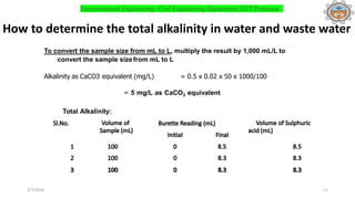 total alkalinity in water and waste water | PPTX