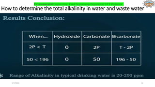 total alkalinity in water and waste water | PPTX