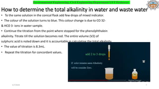 total alkalinity in water and waste water | PPTX