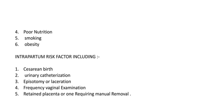 PURPERAL INFECTION Postpartum infection also called puerperal infection ...