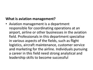 aviation management presentation for students | PPTX