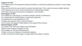 Presentation of the details of tcp and udp protocols | PPT