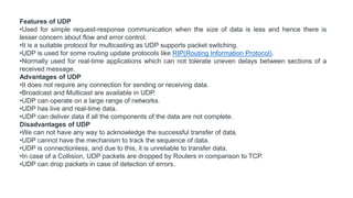 Presentation of the details of tcp and udp protocols | PPT