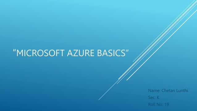 the basics of microsoft azure is covered here | PPT