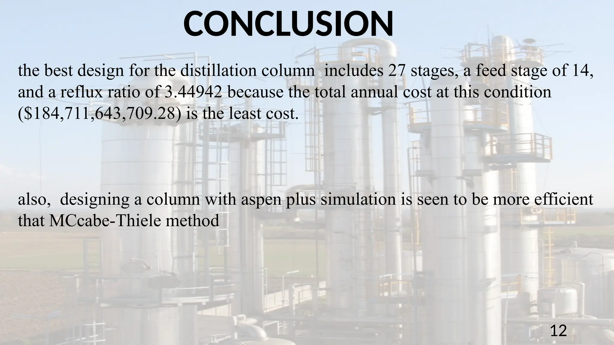 Presentation On Distillation Using Aspenplus Ppt