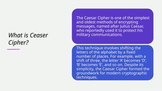 Presentation on Ceaser cipher encrypting messages | PPTX | Information and Network Security ...