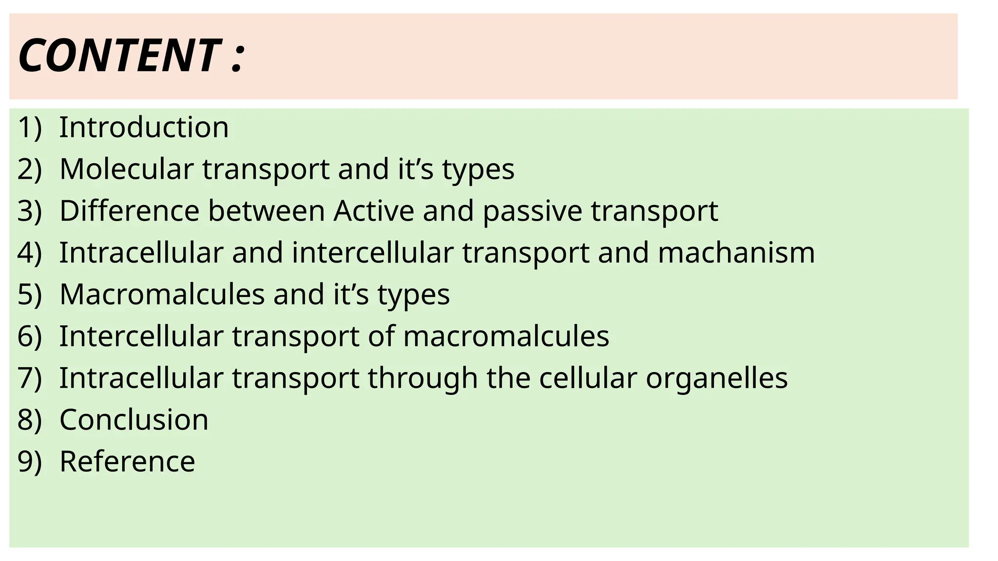 PPT: Molecular basis of intercellular and intracellular transport of ...