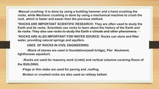 Presentation2.pptx Rocks in civil engineering | PPTX