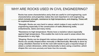 Presentation2.pptx Rocks in civil engineering | PPT
