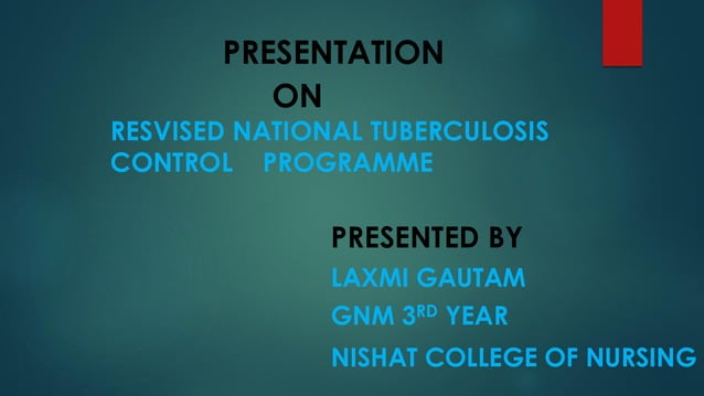 revised national tuberculosis control program | PDF