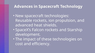 Presentation on advances in space exploration | PPTX