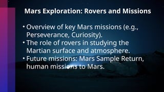 Presentation on advances in space exploration | PPTX