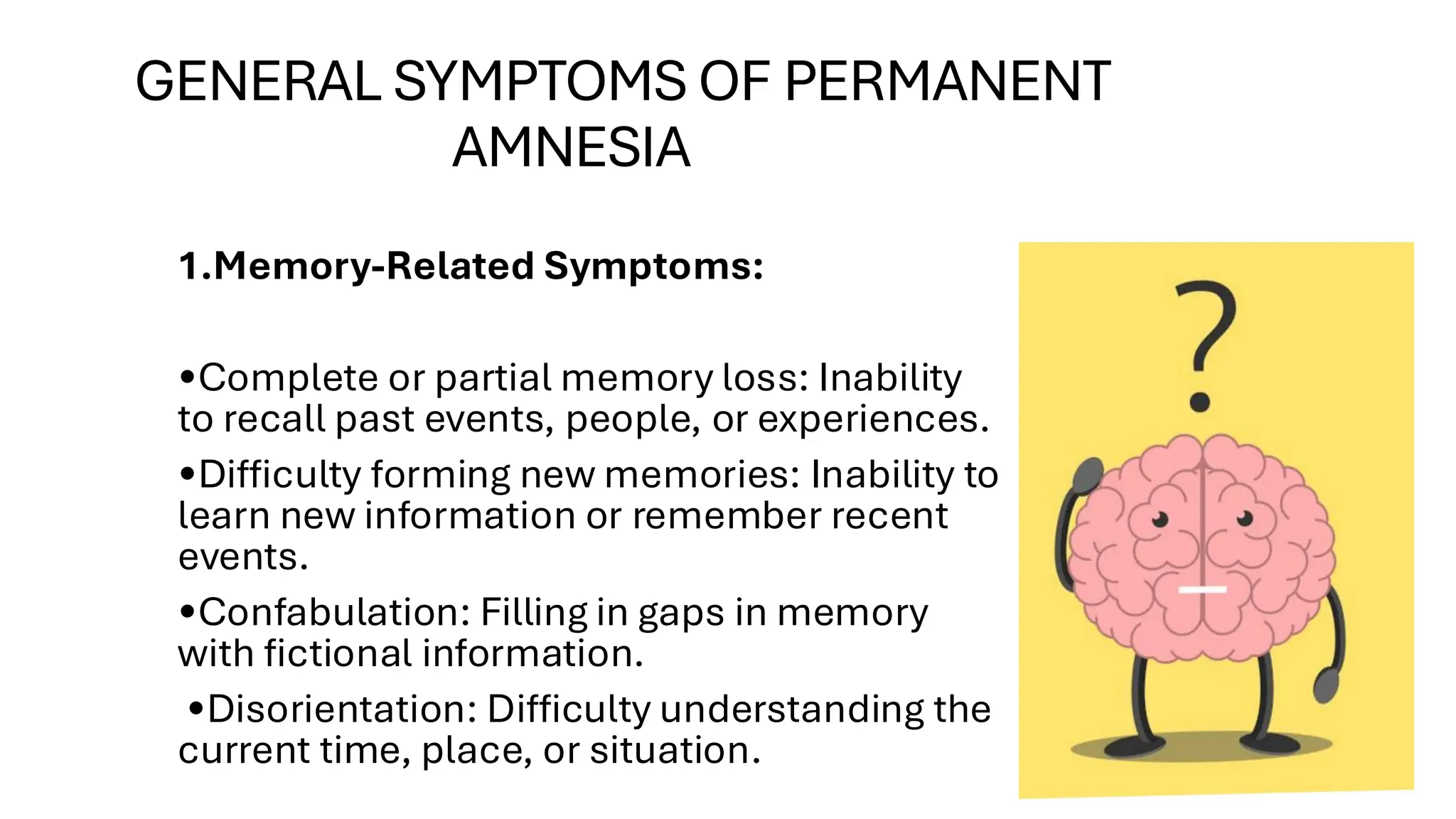 Presentation on the topic amnesia , types | PDF