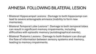 Presentation on the topic amnesia , types | PDF