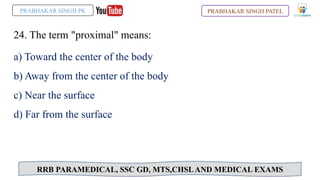 General Orientation of the Human Body !! Anatomy, Physiology, Bones MCQ ...