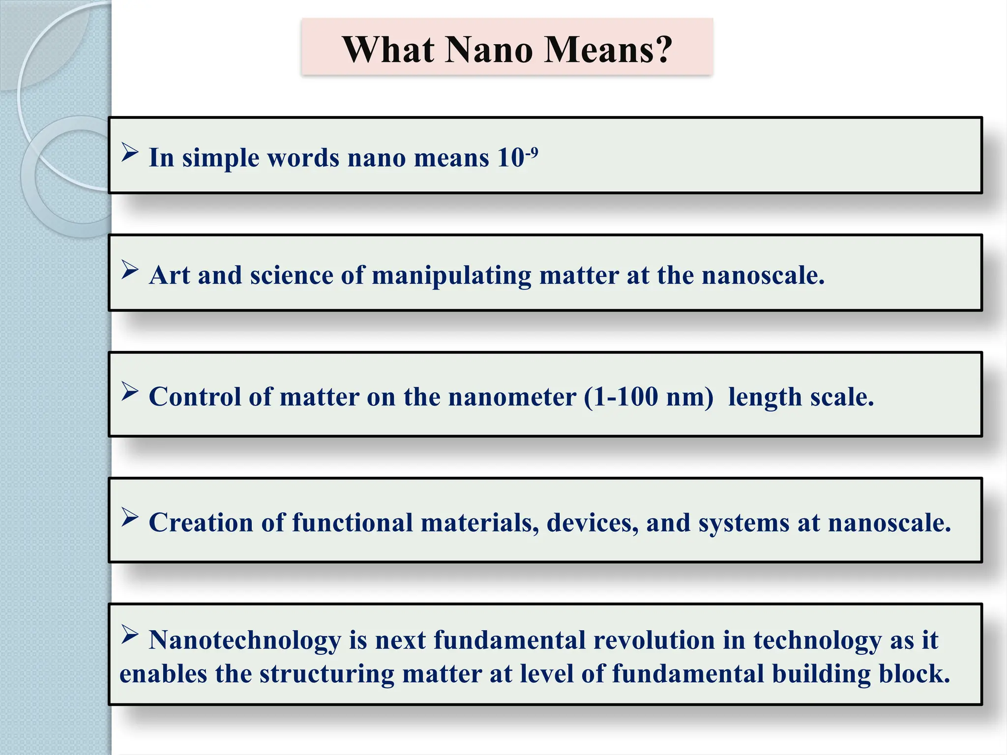 Nanotechnology basics presentation for concepts | PPT