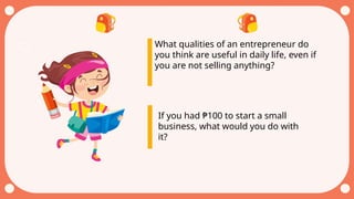 TLE ICT 6 producing simple products as an ideal entrepreneur | PPTX