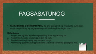 TAYUTAY: PAGSASALIN NG KATANGIAN NITO PPT. | PPT