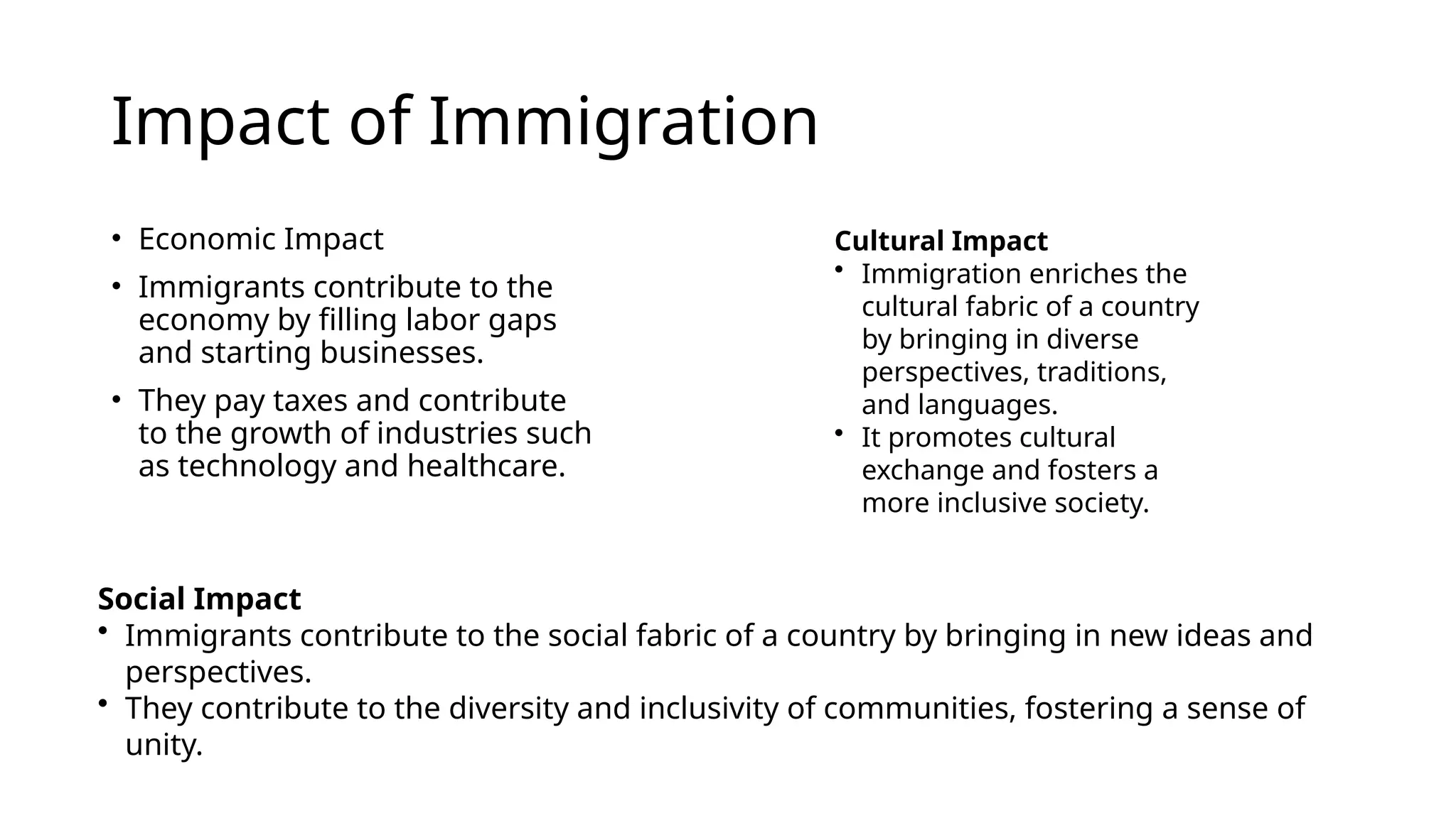 projet anglais immigration presentationn | PPT
