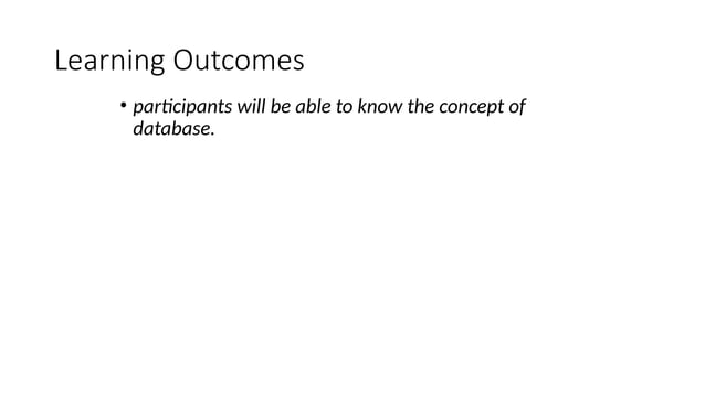 Presentation2 and introduction to database | PPT