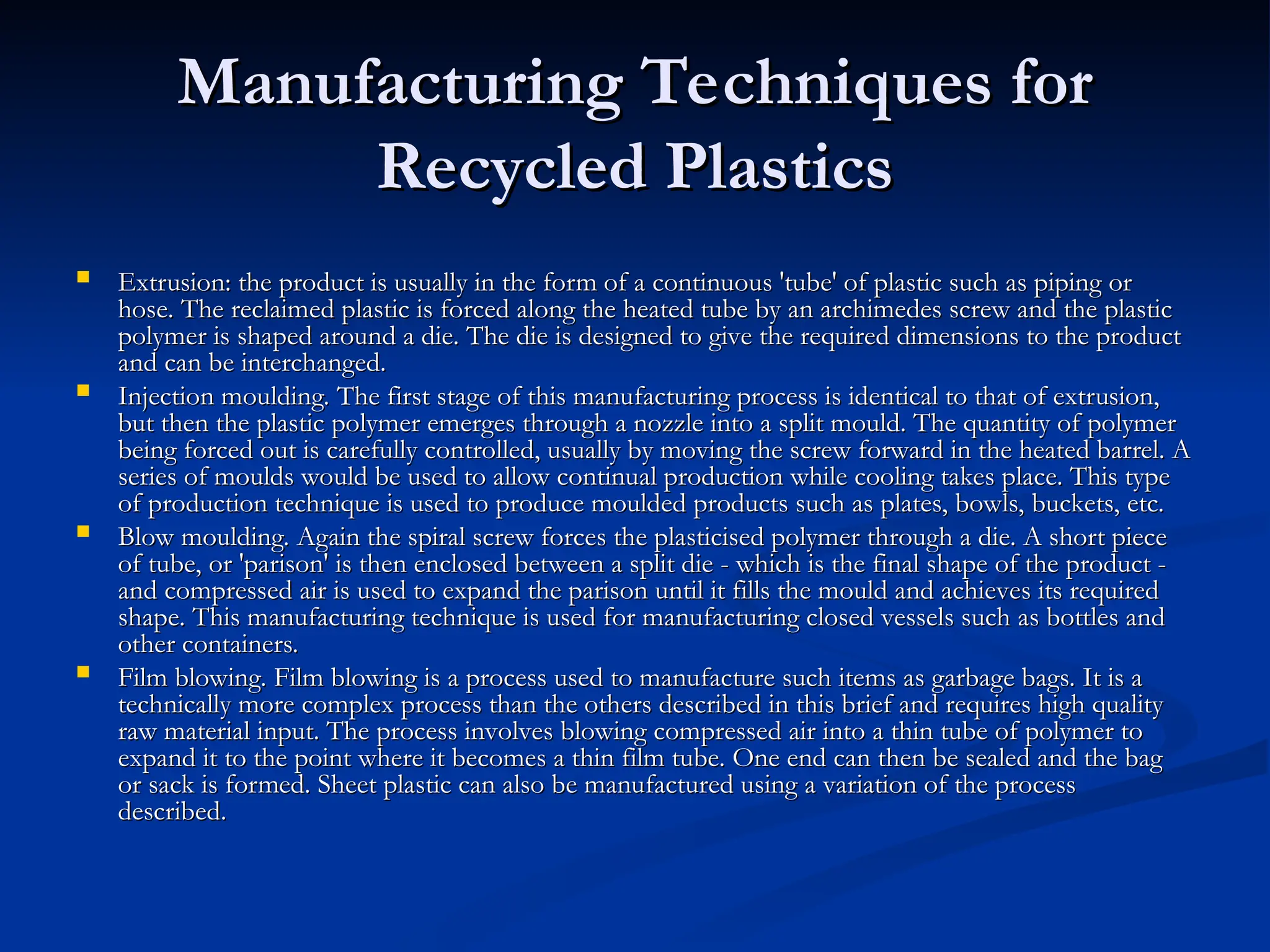 Presentation on Plastic Recycling Technology .ppt