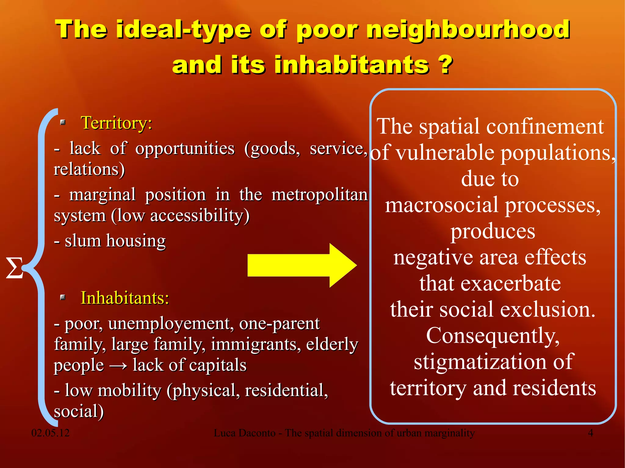 The spatial dimension of urban marginality | PDF | Politics
