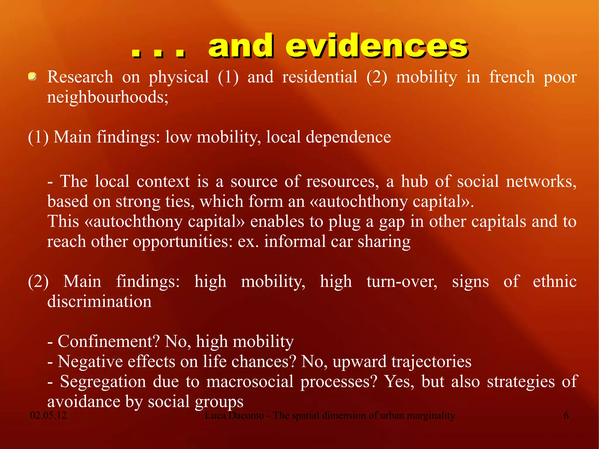 The spatial dimension of urban marginality | PDF | Politics