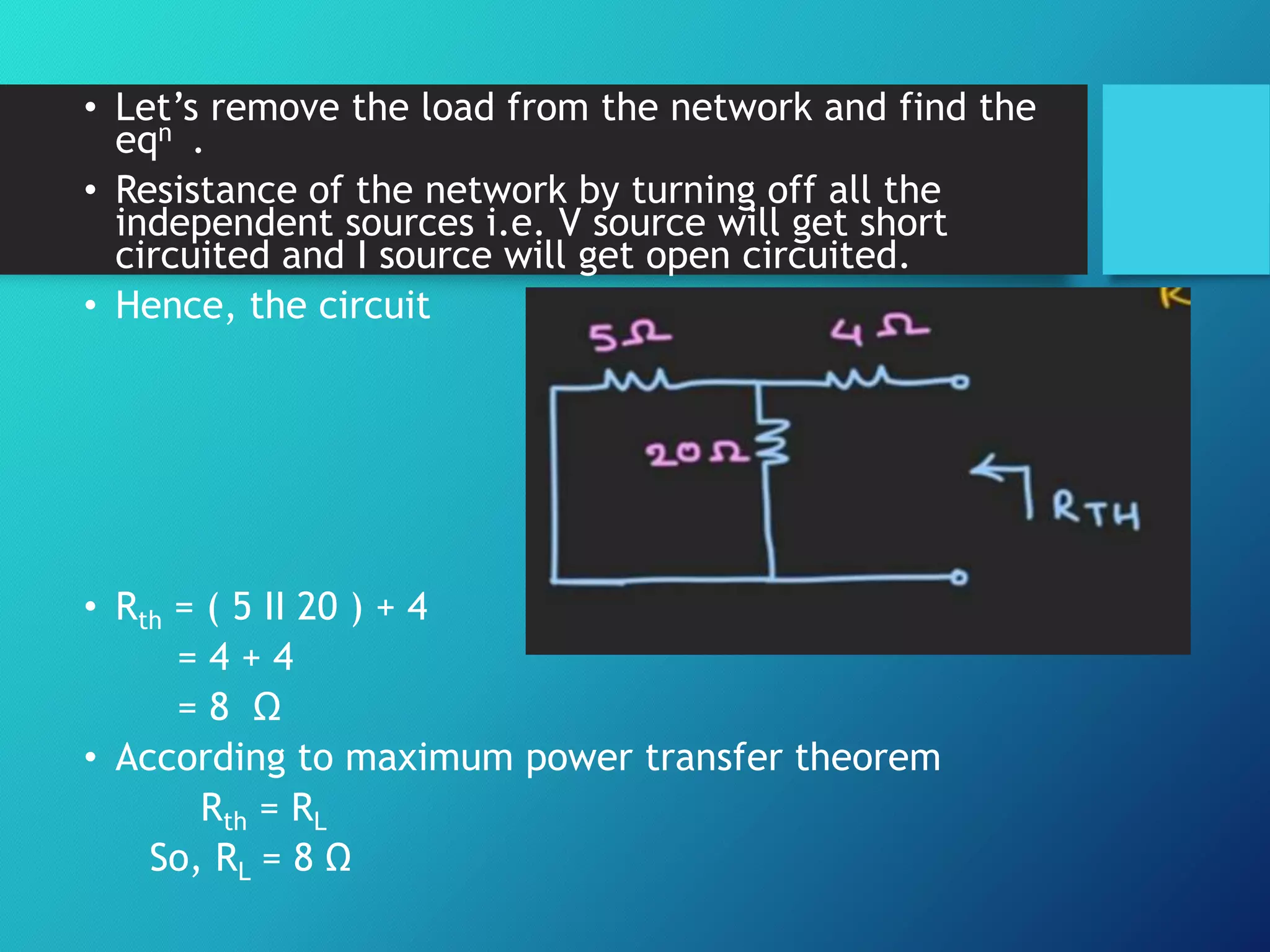 Presentation of Electrical Engineering ( Maximum Power Transfer Theorem ) | PPT