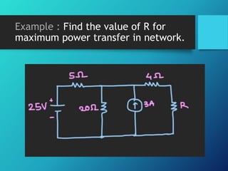 Presentation of Electrical Engineering ( Maximum Power Transfer Theorem ) | PPT