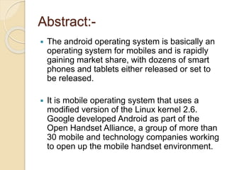 Presentation2 android Os | PPTX