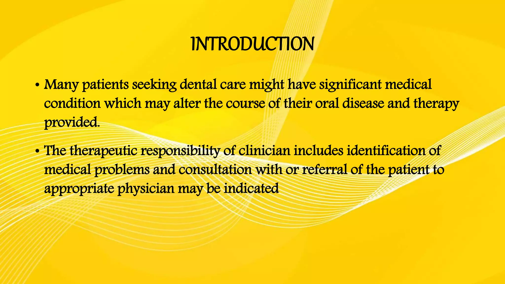 Periodontal management of medically compromised patients | PPTX