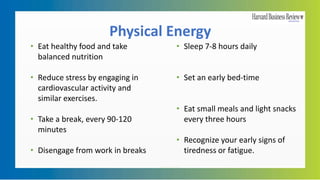 HBR Article - Manage Your Energy, Not Time | PPTX