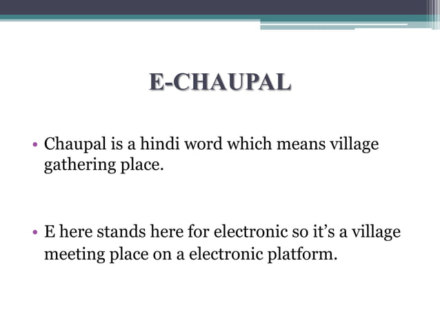 e-chaupal | PPT