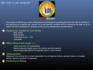 WORK study& LINE BALANCING | PPT